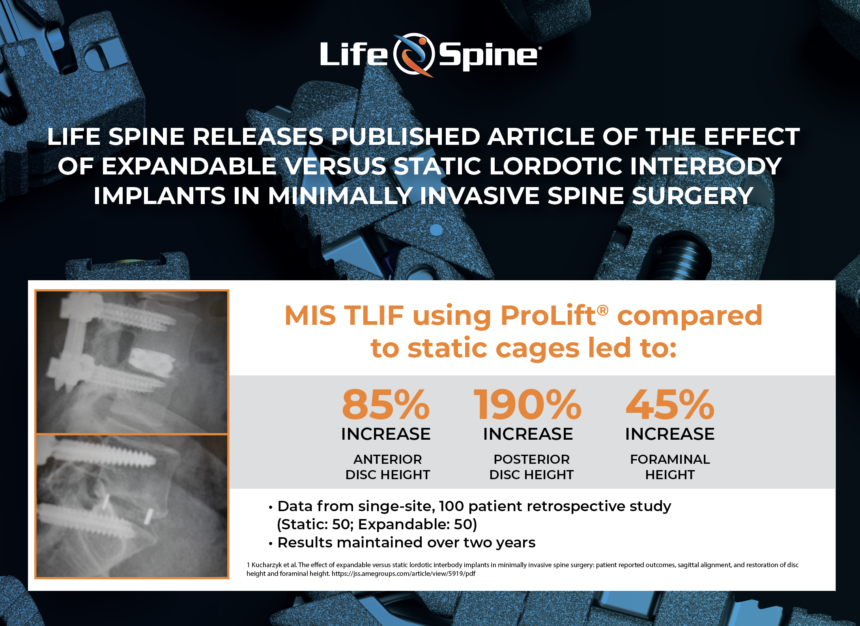 LIFE SPINE RELEASES PUBLISHED ARTICLE ON THE EFFECT OF EXPANDABLE ...